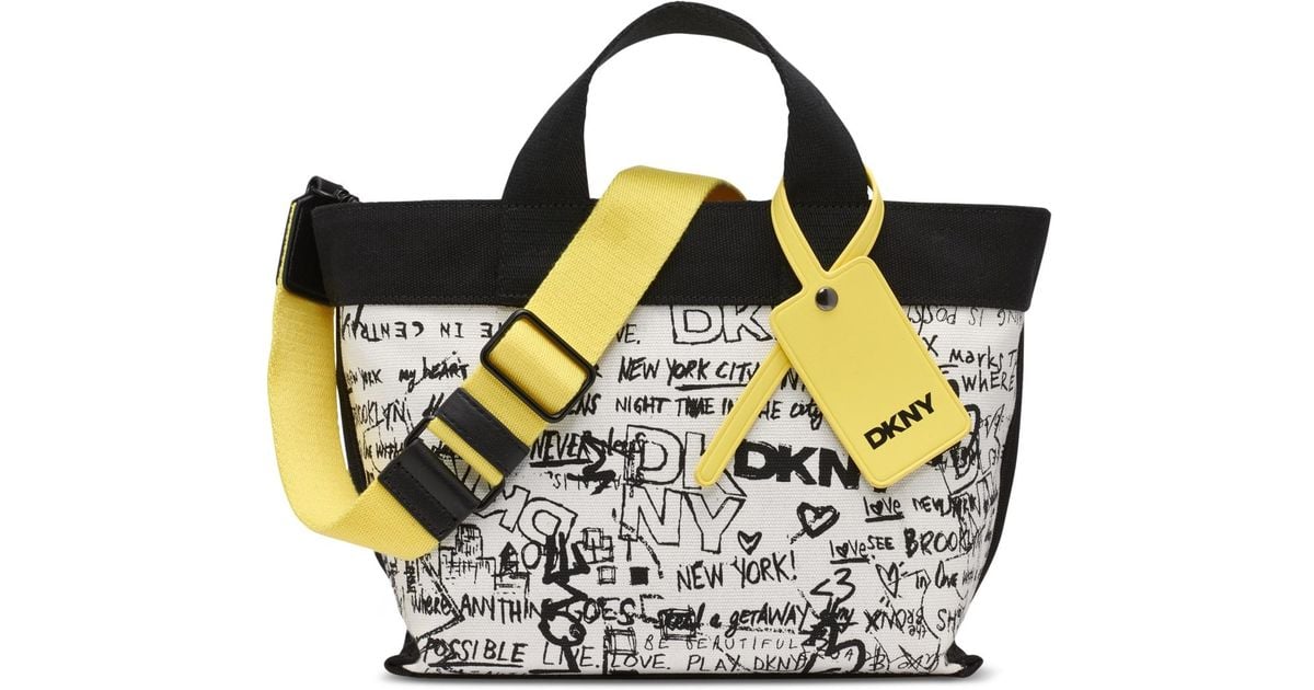 DKNY Brady Medium Logo Graffiti Crossbody Bag in Metallic | Lyst