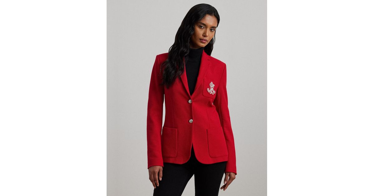 Ralph Lauren Petite Crest Blazer in Red | Lyst