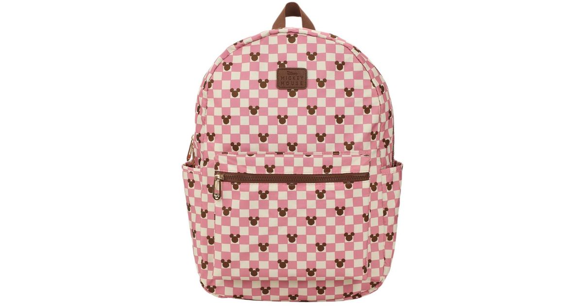 Disney Mickey Mouse Pink Checkered 16.5" Travel Backpack | Lyst