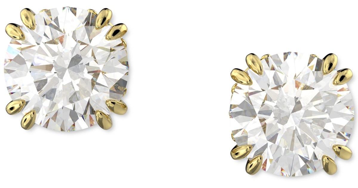 Swarovski Silver-tone Constella Crystal Stud Earrings in Metallic | Lyst