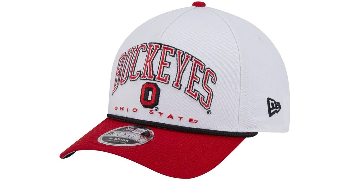 KTZ White/scarlet Ohio State Buckeyes Arch Two-tone Rope 9forty A-frame ...