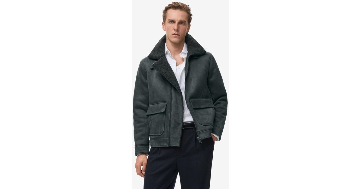 Mango Double Face Fleece Effect Jacket in Gray for Men | Lyst