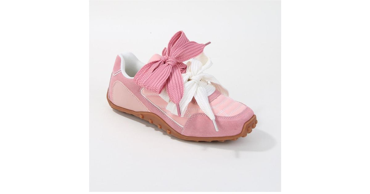 BERNESS Lacey Double Lace Sneakers in Pink | Lyst