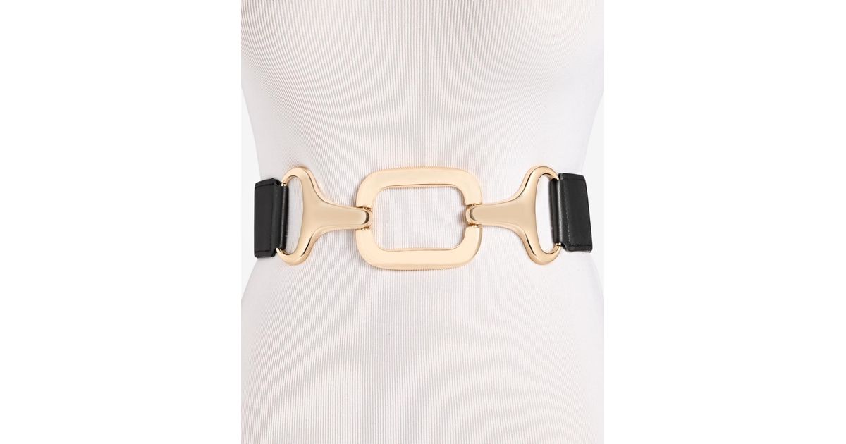 INC International Concepts Chunky Interlock Stretch Belt in Natural | Lyst