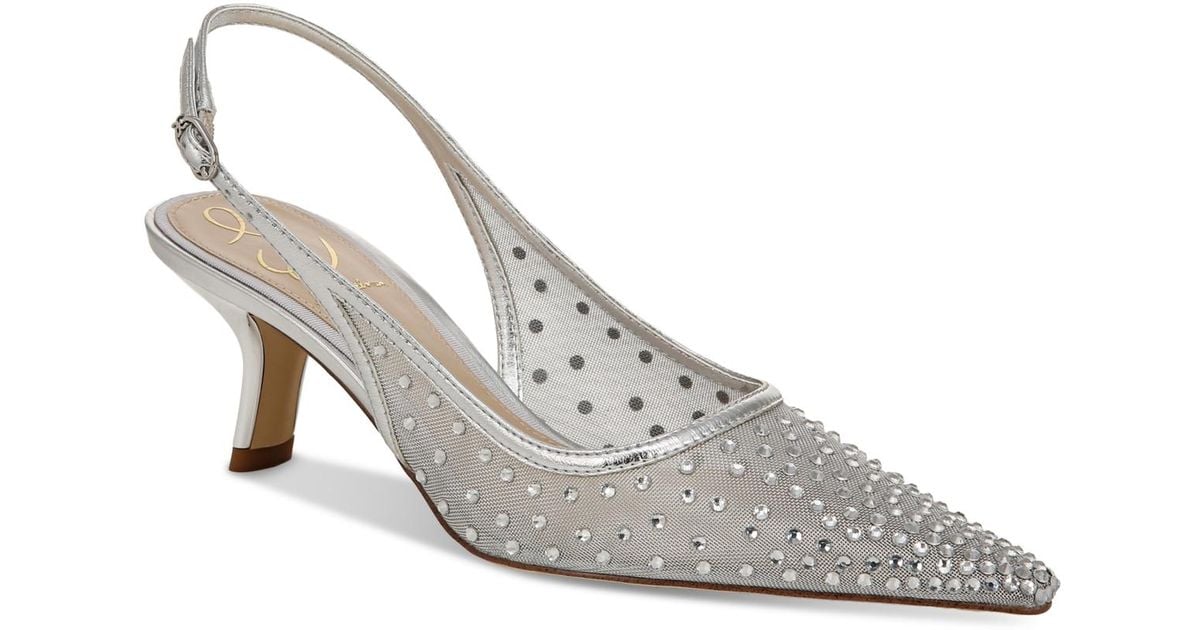 Sam Edelman Bianka Slingback Mesh Pumps in White | Lyst