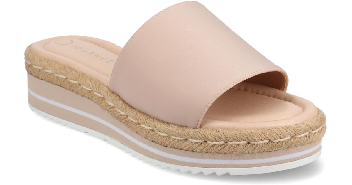 Journee Collection Rosey Espadrille Platform Wedge Sandals in Pink | Lyst