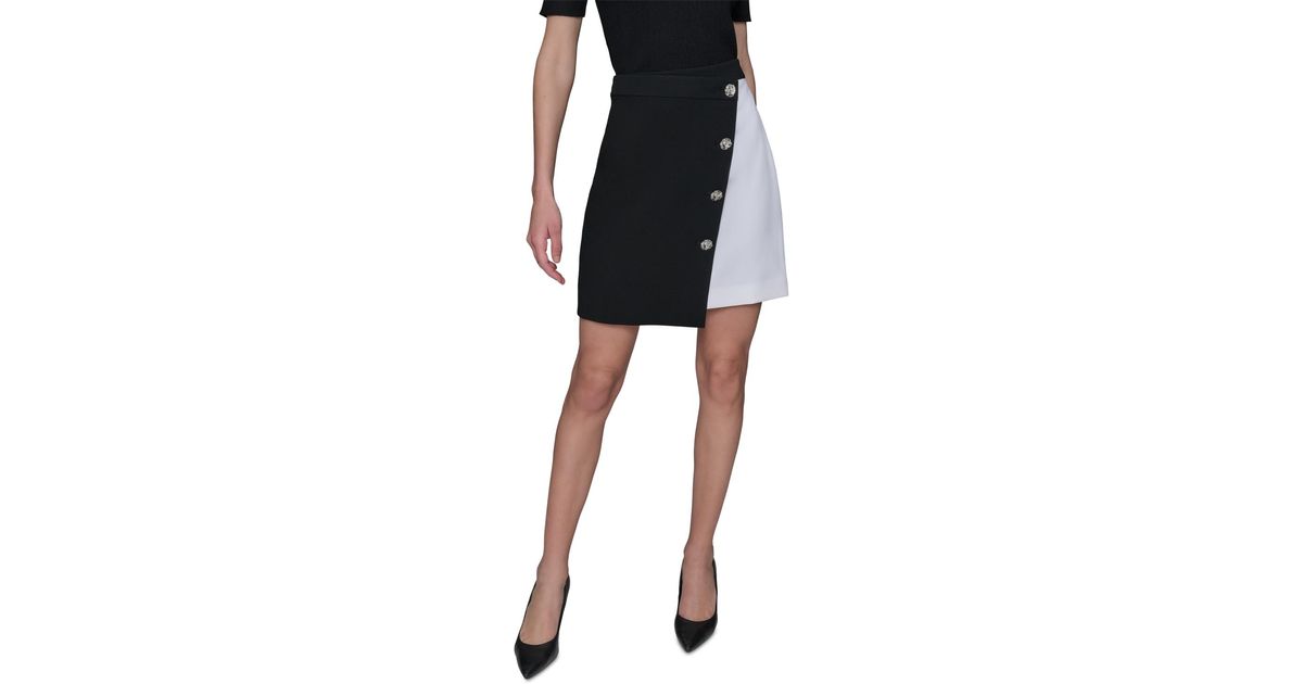 Karl Lagerfeld Colorblocked Mini Skirt in Black | Lyst