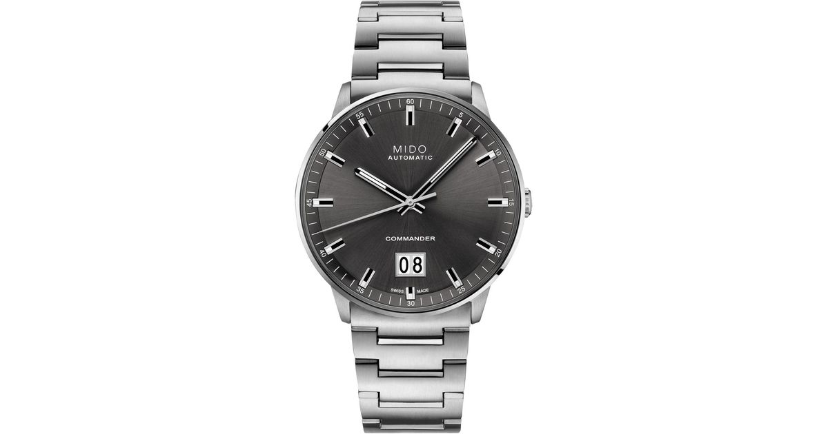 MIDO Swiss Automatic Commander Ii Bigdate Bracelet Watch 42mm in Gray ...