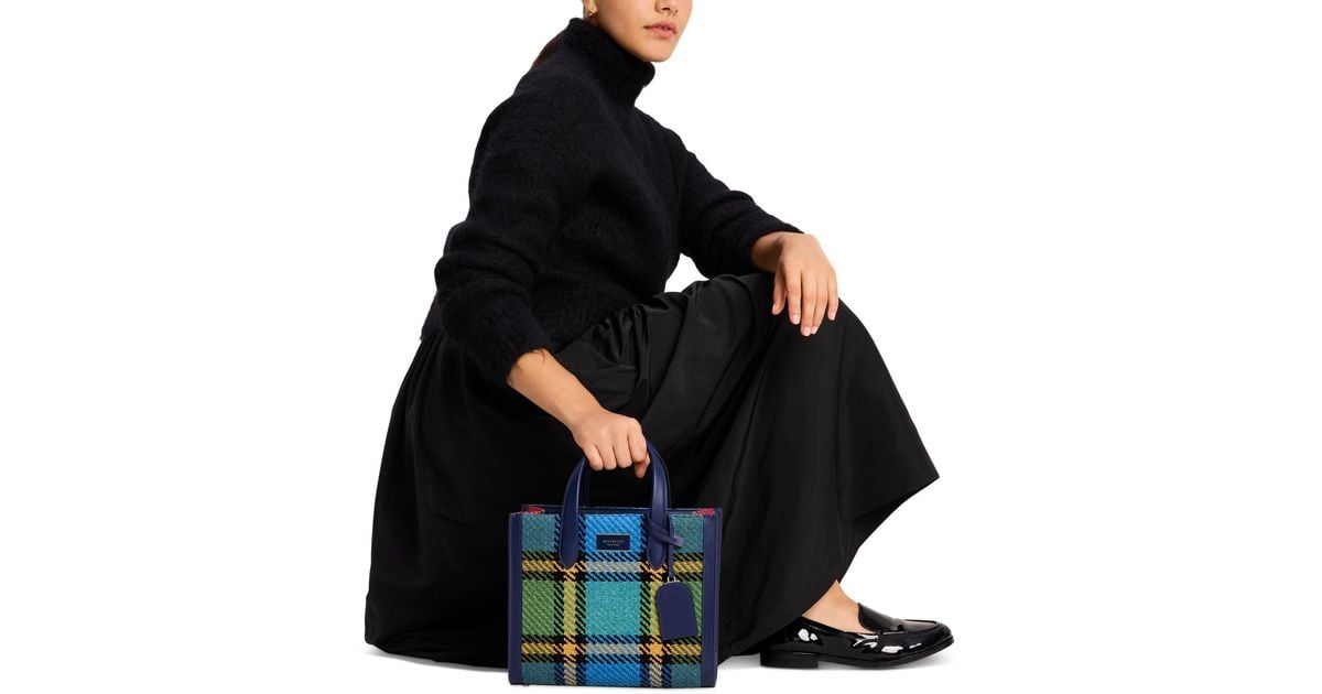 Kate Spade Manhattan Grand Plaid Tweed Medium Tote in Black | Lyst