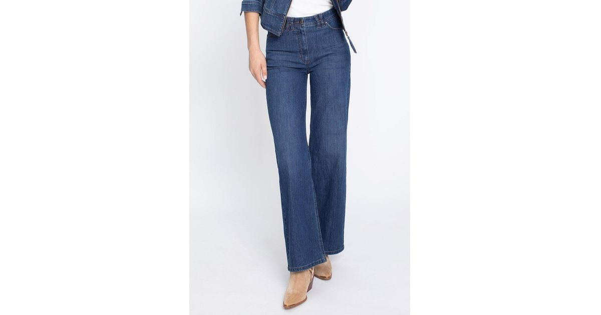 Olsen Anna Fit Wide Leg Jean in Blue | Lyst