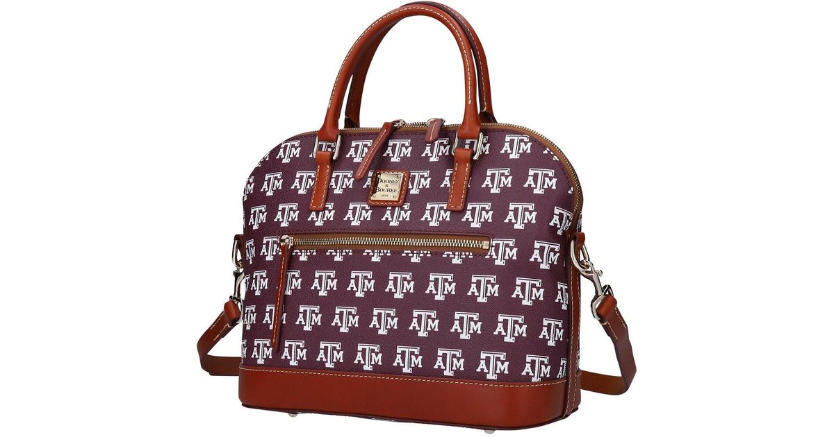 Dooney & Bourke Texas A&m aggies Signature Zip Satchel Purse in Red | Lyst