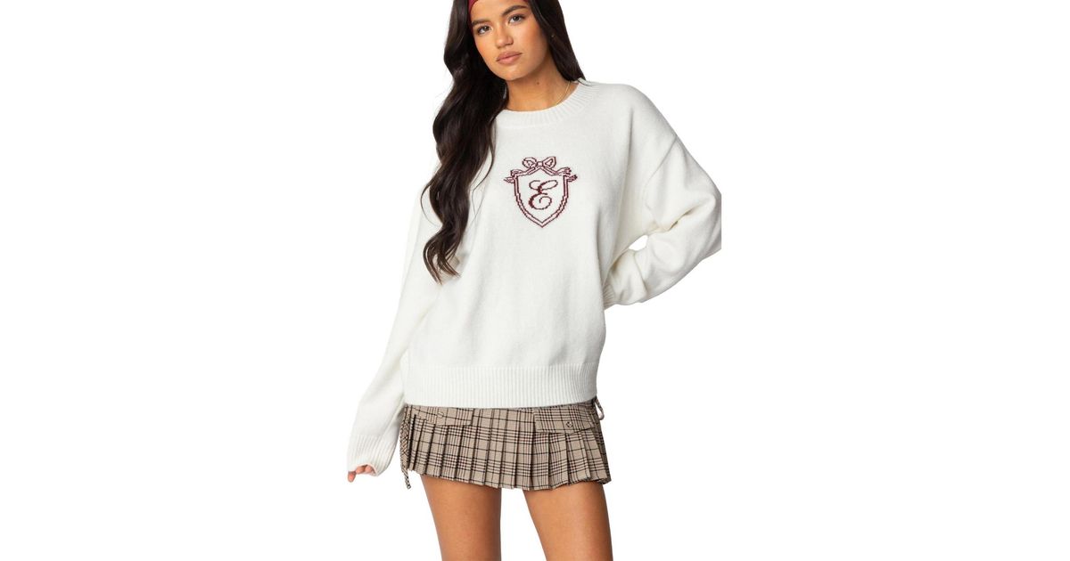 Edikted So Preppy Sweater in Gray | Lyst