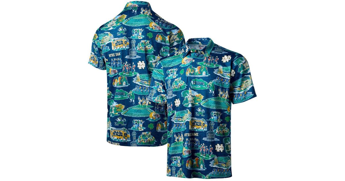 Reyn Spooner Notre Dame Fighting Irish Scenic Polo Shirt in Blue for ...
