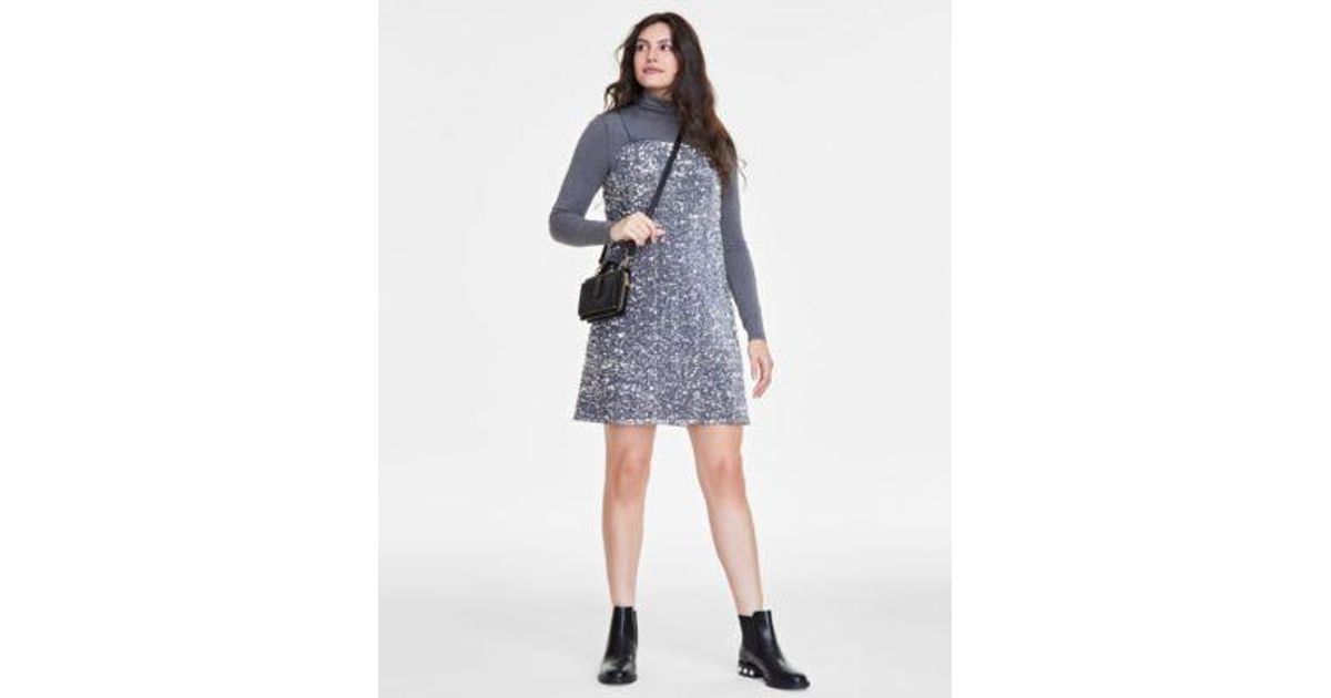 On 34th Turtleneck Sheath Dress Drop Earrings Wallet On A String ...