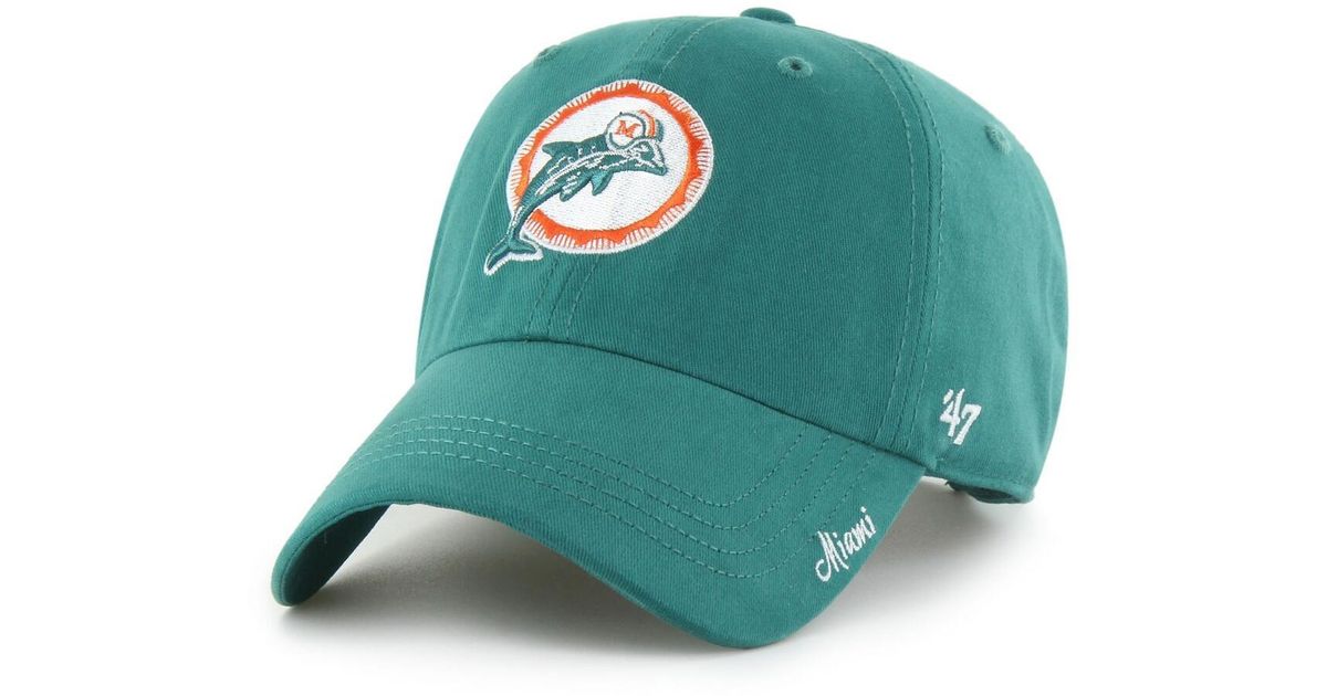 '47 Miami Dolphins Legacy Miata Clean Up Adjustable Hat in Green | Lyst