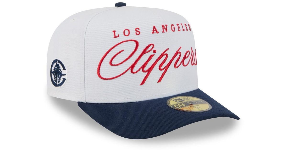 KTZ White/navy La Clippers 2025 Nba Draft A-frame 59fifty Fitted Hat in ...