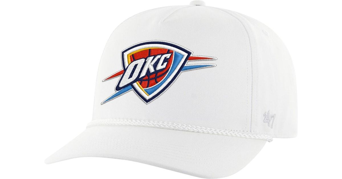 '47 Oklahoma City Thunder Core Logo Rope Hitch Adjustable Hat in White ...