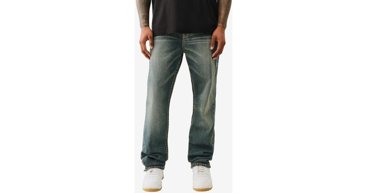 True Religion Ricky Super T Flap Straight Jeans in Gray for Men | Lyst