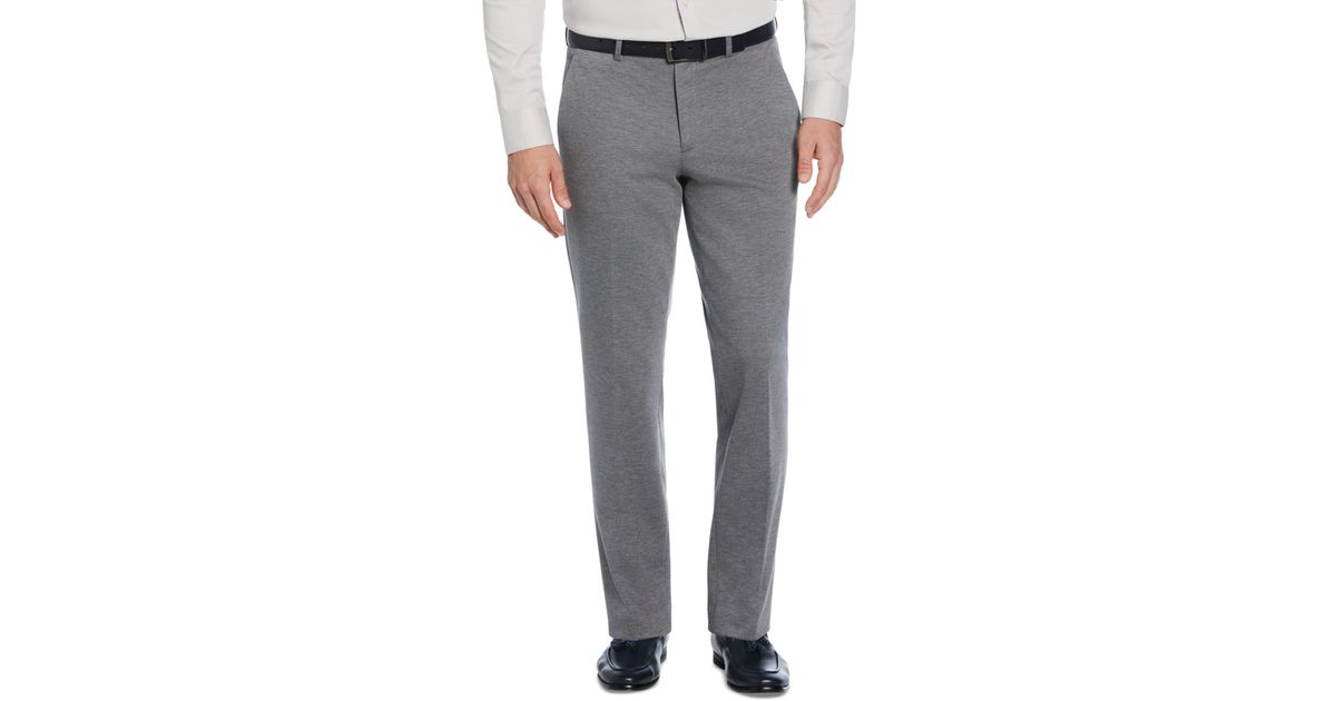 Perry Ellis Tapered Fit Solid Knit Suit Pants in Gray for Men | Lyst