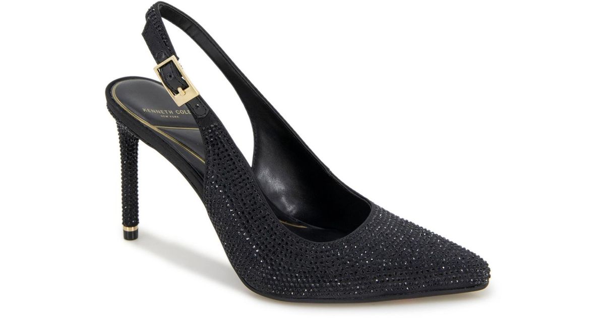 Kenneth Cole Quinnly Sling Crystal Pumps in Black | Lyst