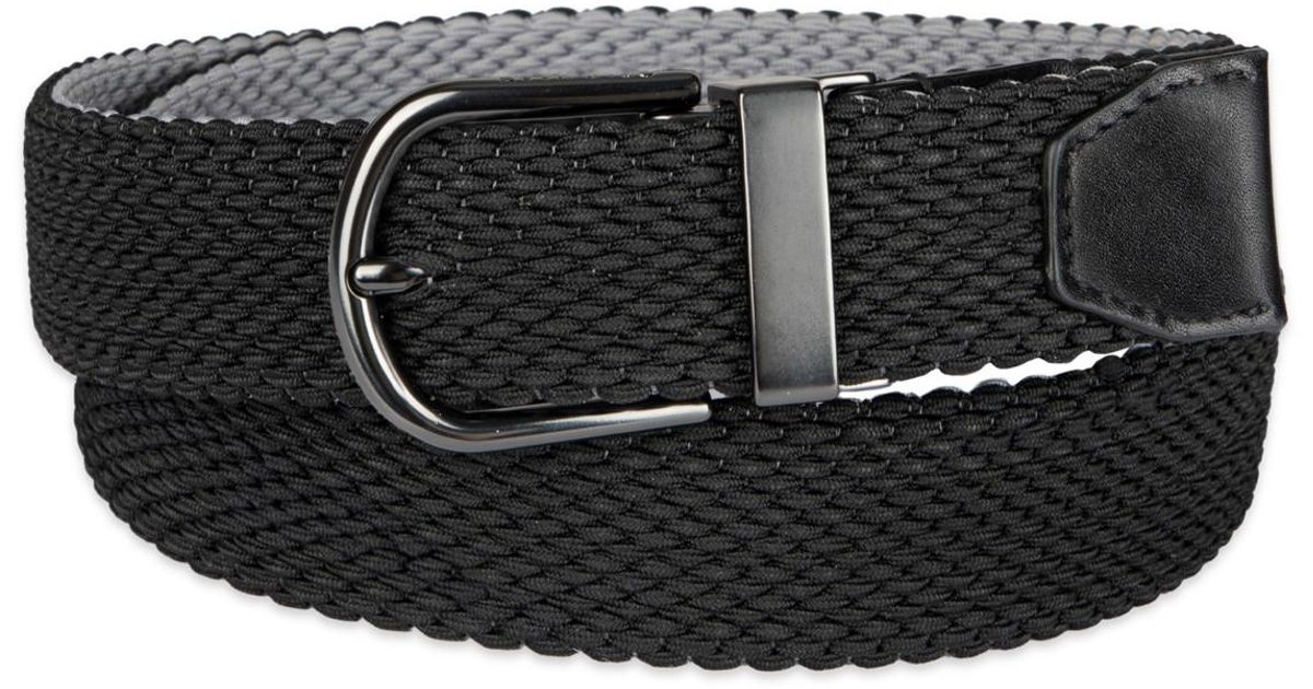Cole Haan Two-in-one Reversible Braided Stretch Belt in Black for Men ...