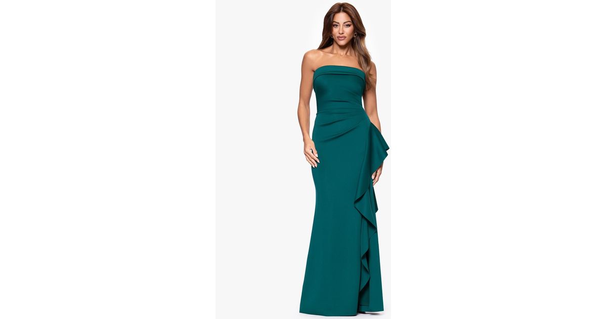 Xscape Long Dress in Green | Lyst