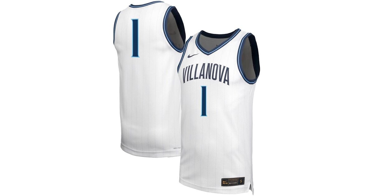 Nike Villanova Wildcats 1 Retro Replica Basketball Jersey in White for ...