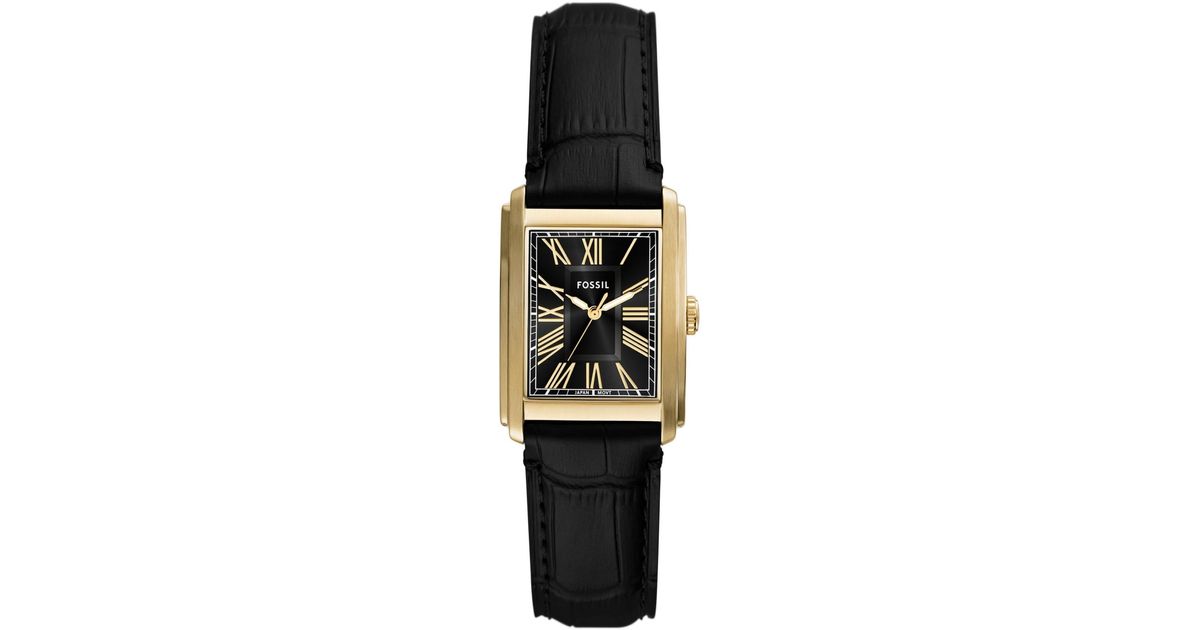 Fossil Carraway Three-hand Croco Leather Watch in Black for Men | Lyst