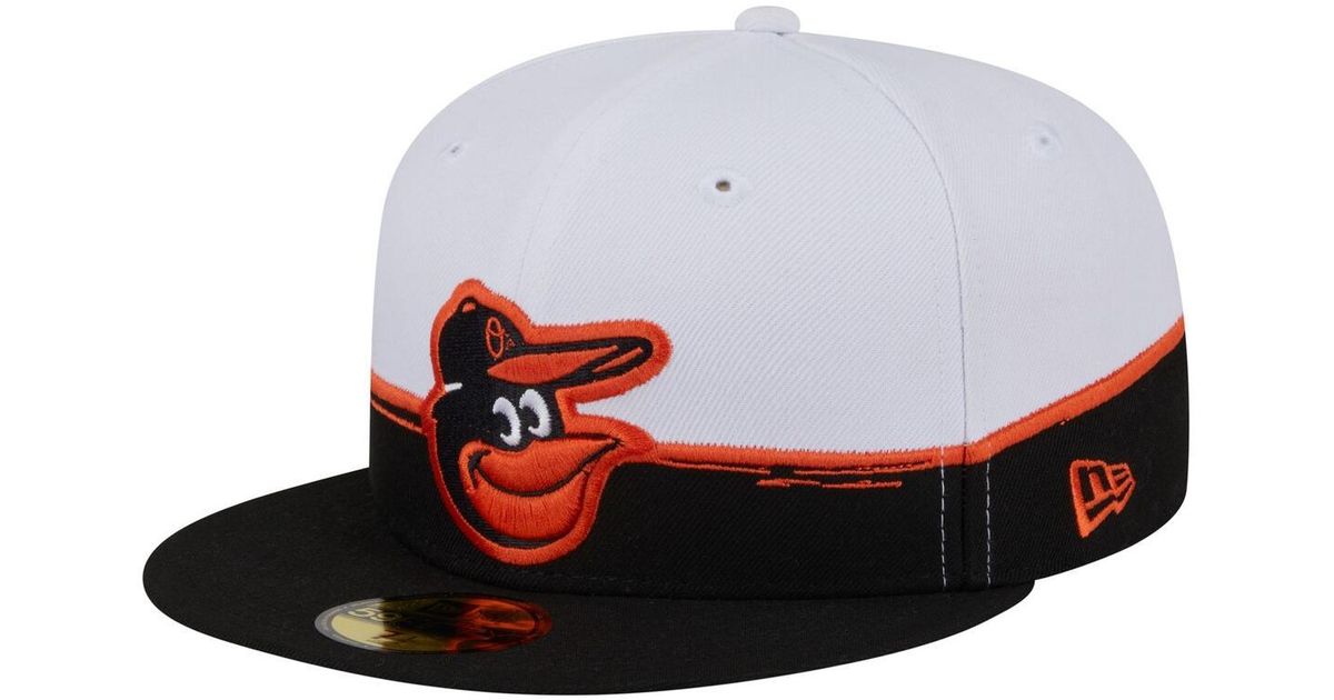KTZ Black/white Baltimore Orioles Paint Stroke 59fiftyâ Fitted Hat for ...