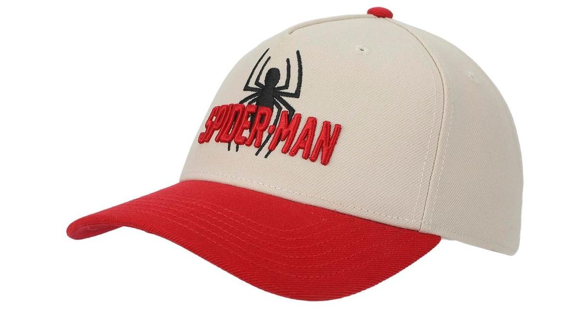 Marvel Ultimate Spider-man Spider Logo White & Red A-frame Snapback Hat ...