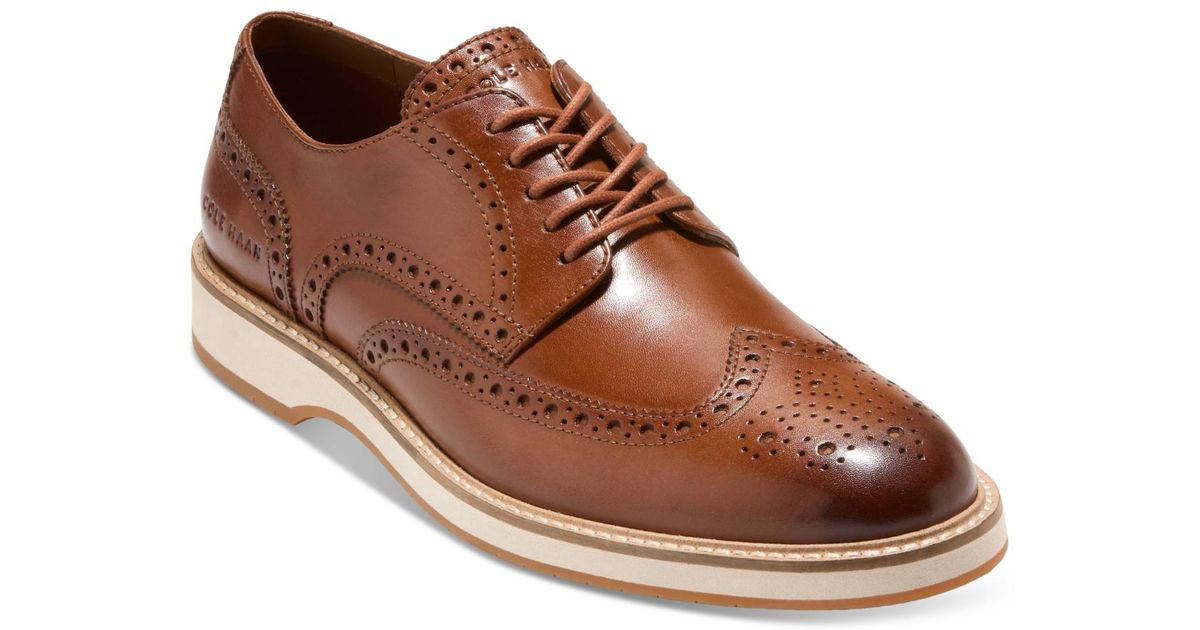 Cole Haan Morse Grand Wingtip Oxford Shoes in Brown for Men | Lyst