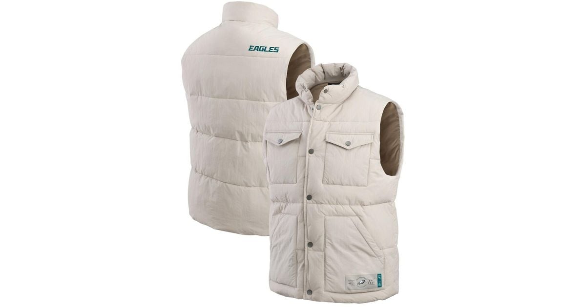 Fanatics Philadelphia Eagles Puffer Full-snap Vest in White for Men | Lyst