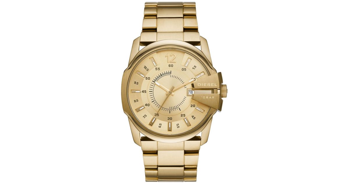 DIESEL Master Chief Three-hand Gold-tone Stainless Steel Watch 45mm in ...
