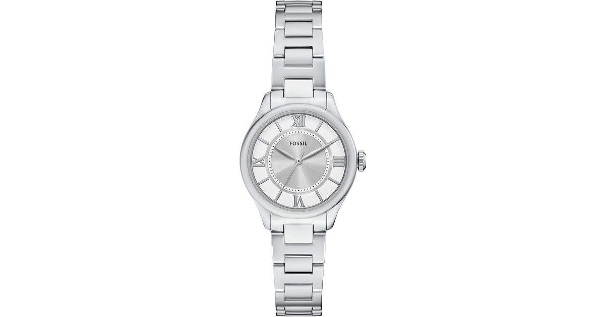 Fossil Gilmore Three-hand Stainless Steel Watch in White | Lyst