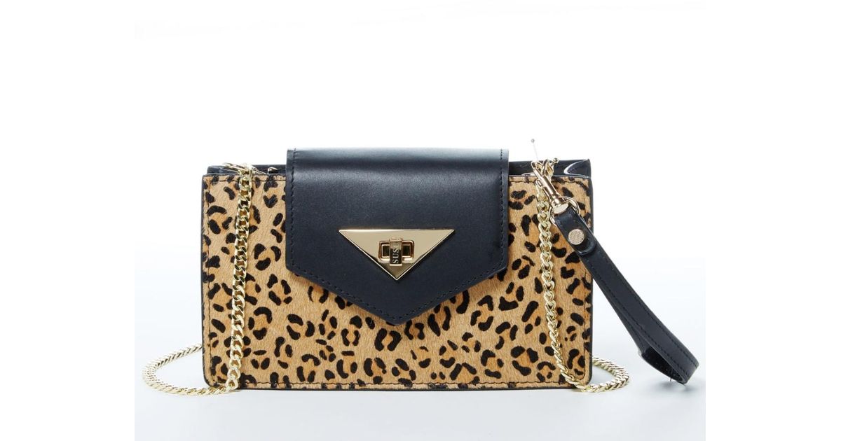 Susu Mini Crossbody Bag Small Leather Leopard Black Purse Wristlet ...
