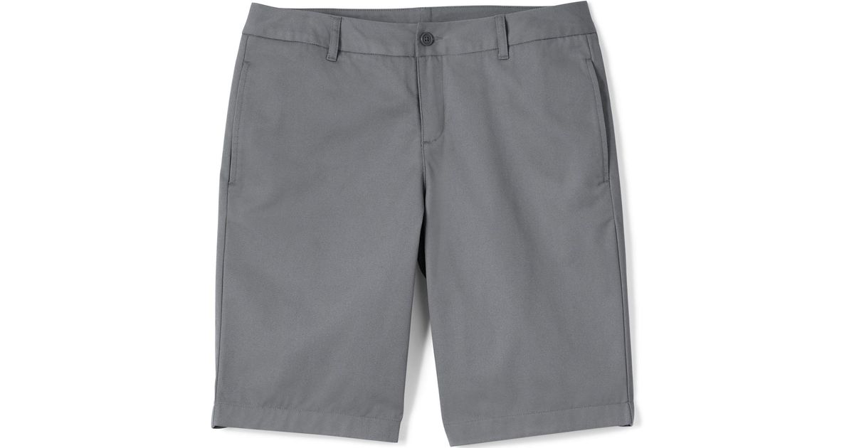 Lands' End Plain Front Blend Chino Shorts in Blue | Lyst
