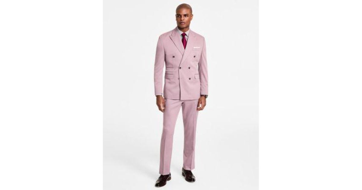 Tayion Collection Regular Fit Suit Separates in Pink for Men | Lyst