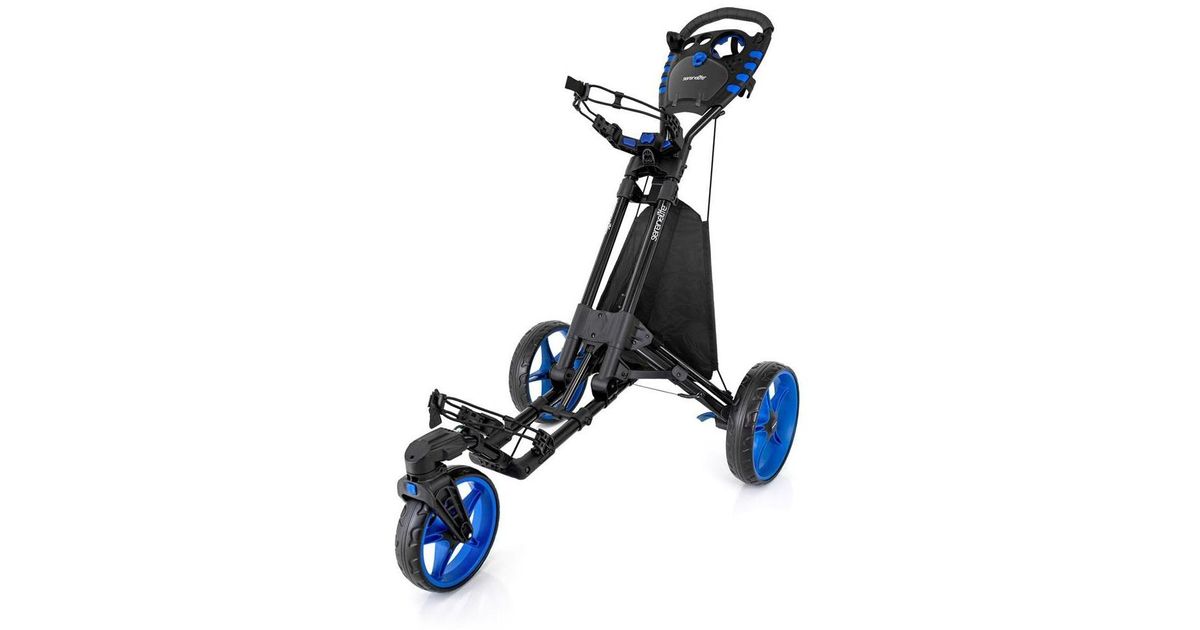 SereneLife Foldable 3-wheel Golf Push Cart in Blue | Lyst