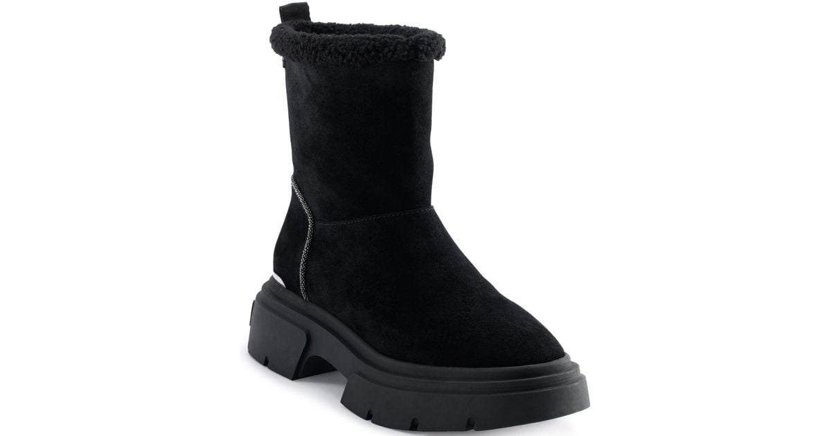 DKNY Frankie Block Heel Winter Booties in Black | Lyst