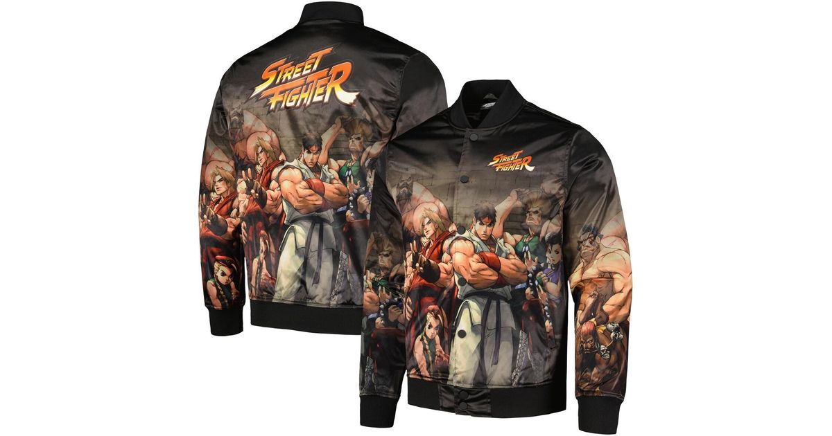 FREEZE MAX Street Fighter Graphic Full-snap Jacket in Black for Men | Lyst