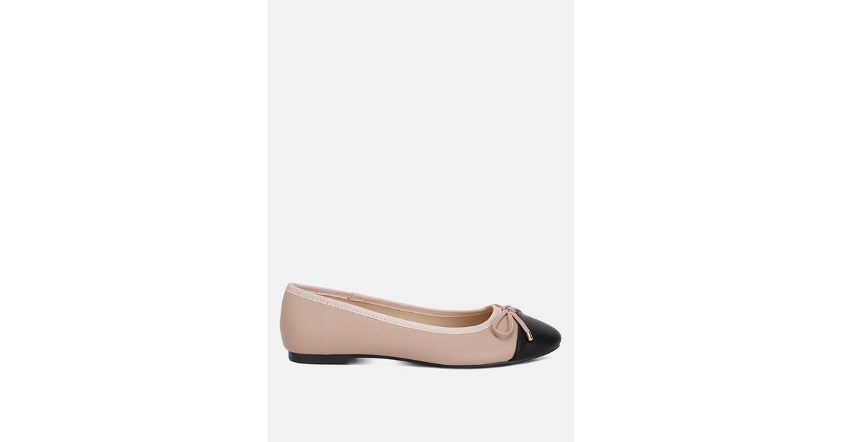 LONDON RAG Minato Two Tone Ballet Flats in White | Lyst