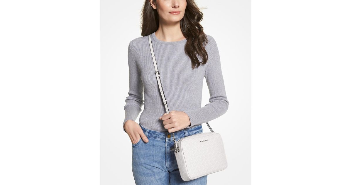 Michael Kors Michael Logo Jet Set East-west Crossbody in Gray | Lyst