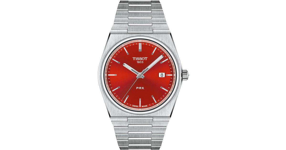 Tissot Swiss Prx Quartz Stainless Steel Bracelet Watch 40mm in Red for ...