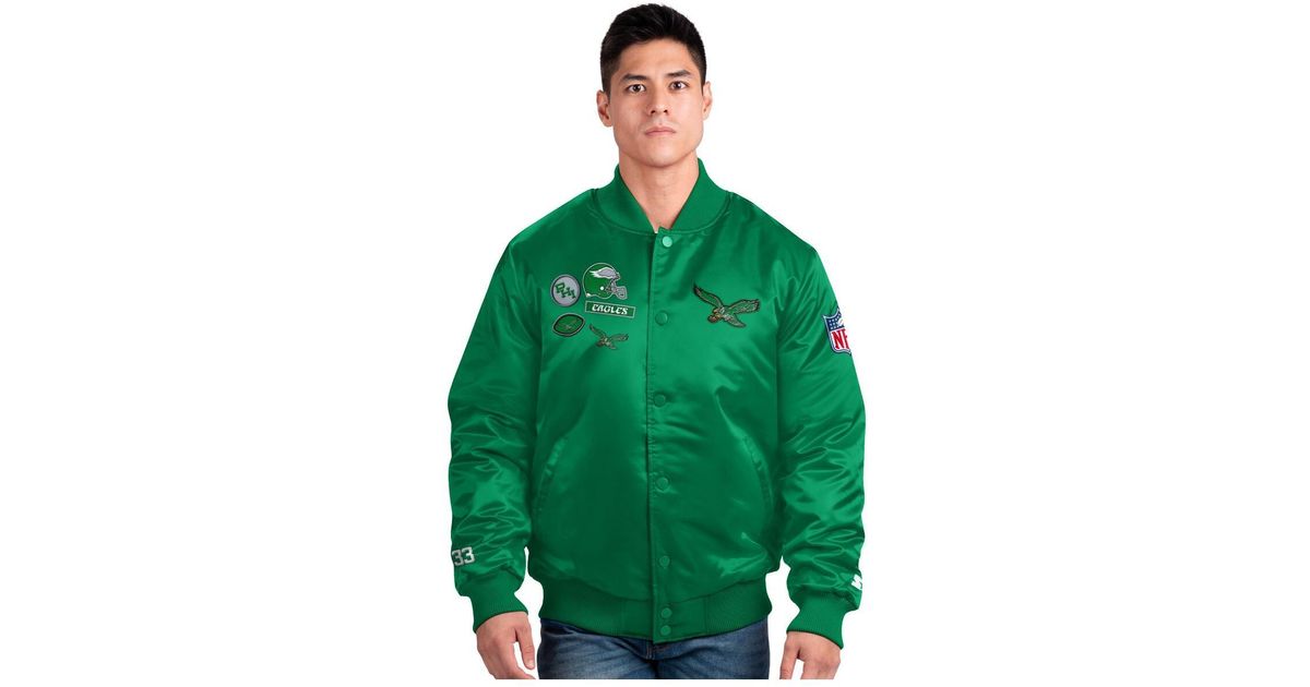 Starter Philadelphia Eagles Exclusive Satin Full-snap Varsity Jacket in ...