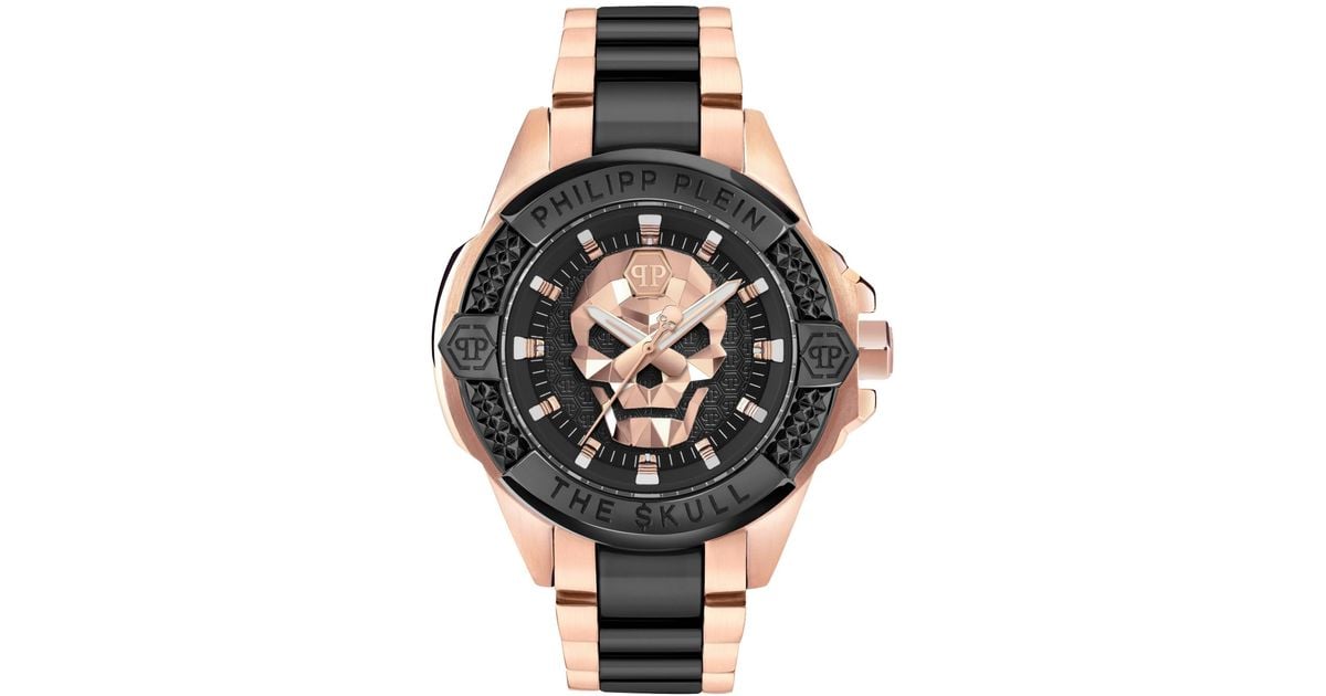 Philipp Plein The Skull Two-tone Bracelet Watch 44mm in Gray for Men | Lyst