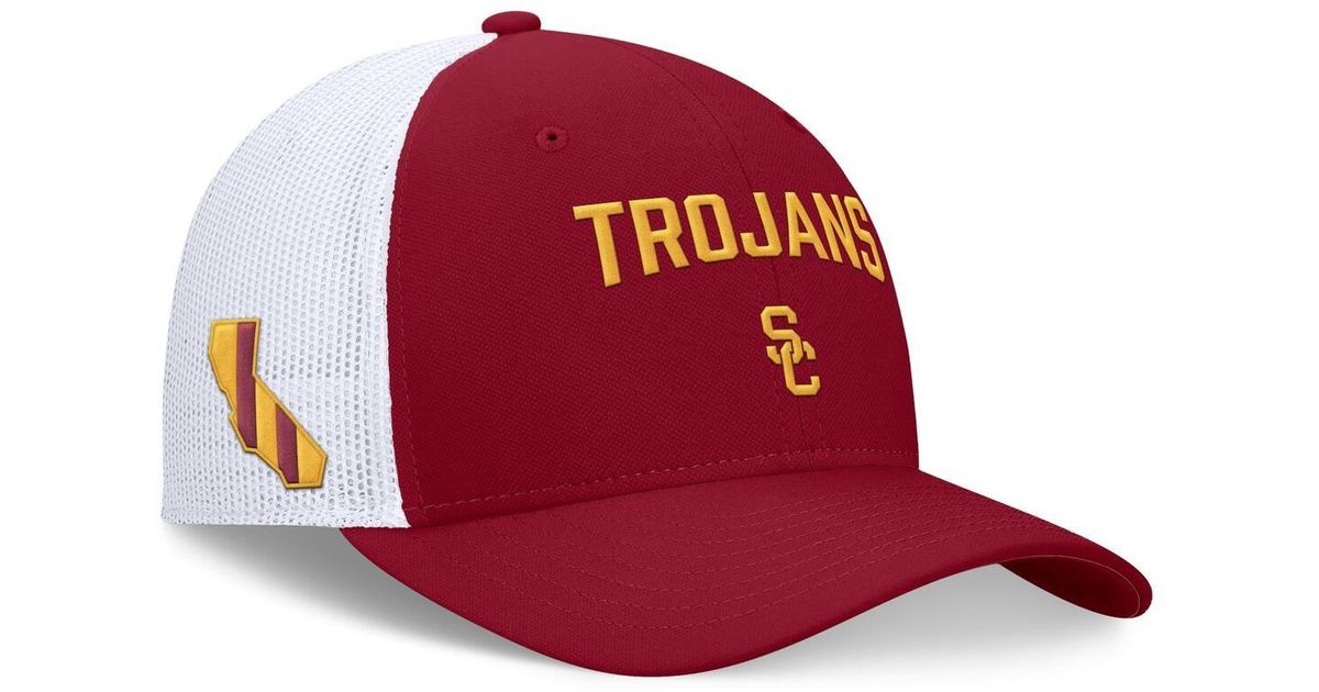 Nike Cardinal/white Usc Trojans Primetime City Trucker Adjustable Hat ...