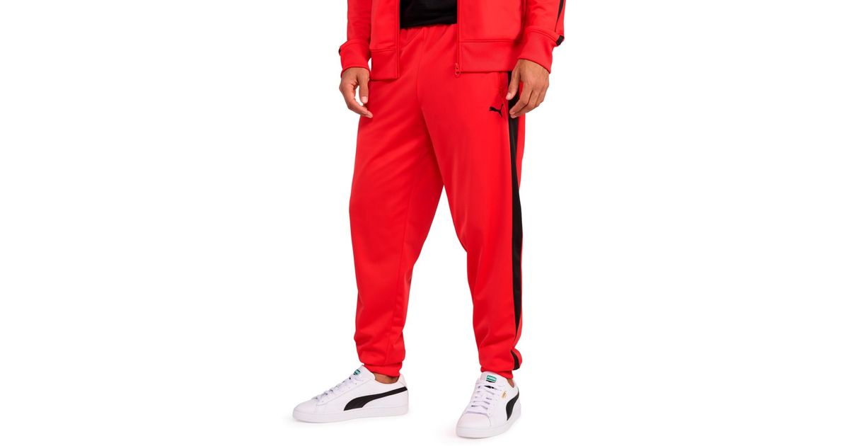 PUMA Essential T7 Regular-fit Track Pants in Red for Men | Lyst