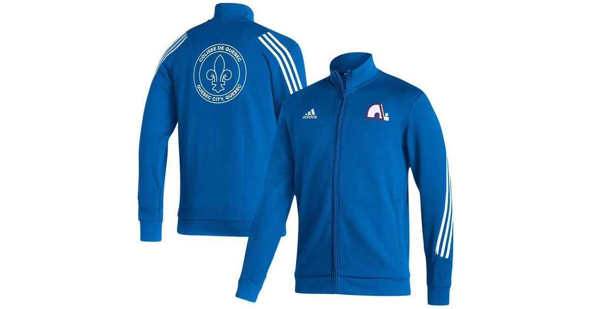 adidas Cotton Blue Quebec Nordiques Team Classics Full-zip Track Jacket ... adidas Cotton Blue Quebec Nordiques Team Classics Full-zip Track Jacket ...