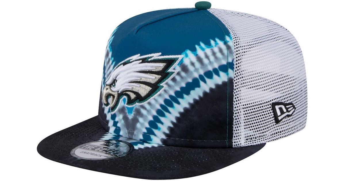 KTZ Midnight Green/black Philadelphia Eagles Throwback Dye Golfer Snapback Hat in Blue for Men ...