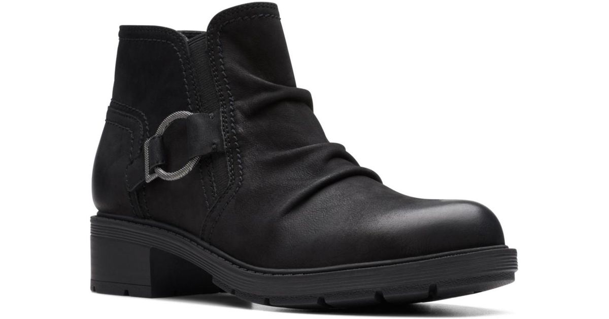Clarks Collection Hearth Faye Boots in Black | Lyst